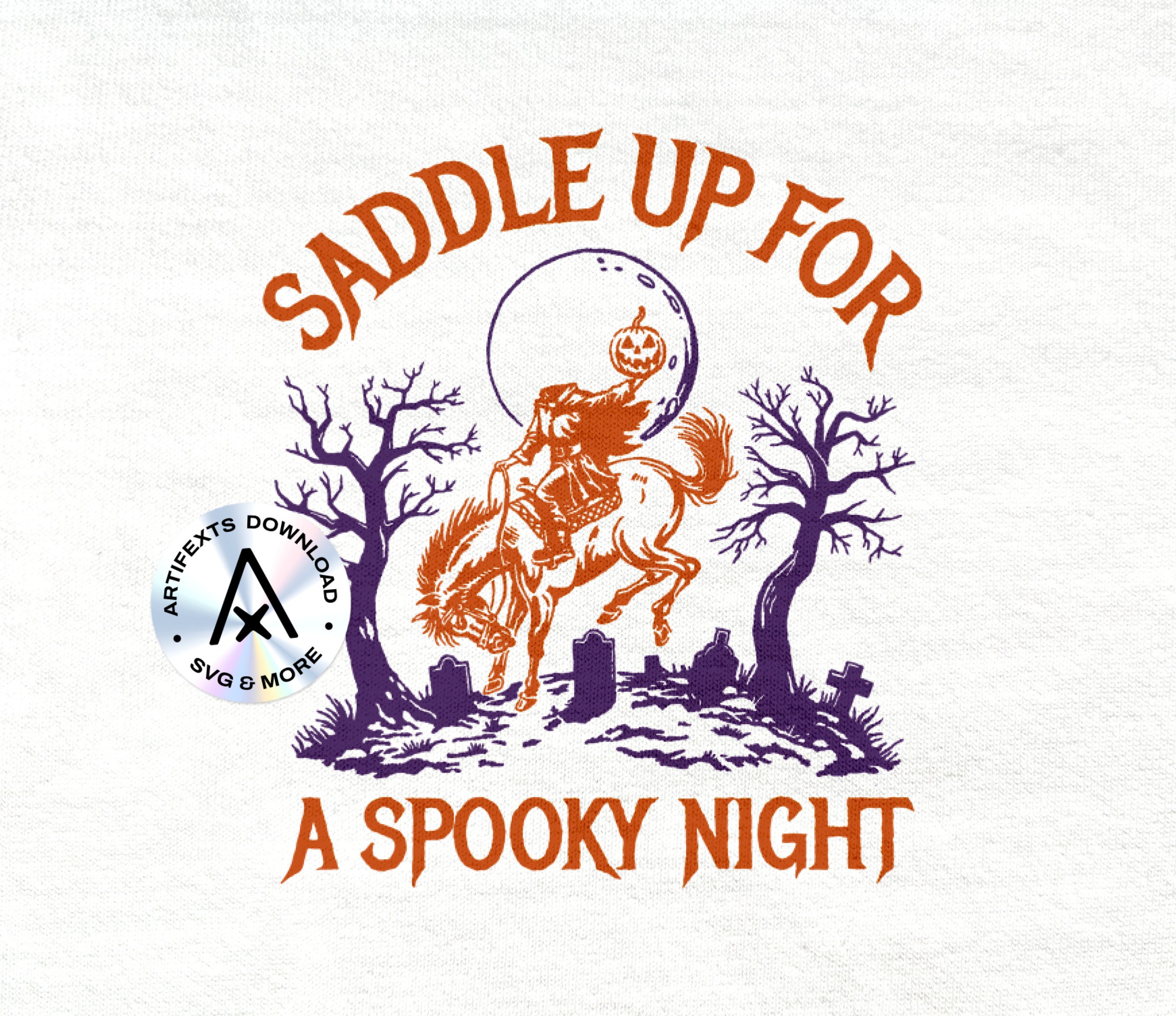 Headless Horseman SVG Halloween Spooky Night Vintage Cemetery Clipart ...