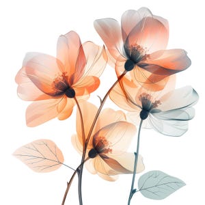 Transparent Background Abstract Flowers PNG Clipart Bundle Digital ...