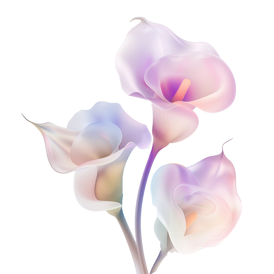Transparent Background Abstract Calla Lily PNG Clipart Bundle Digital ...