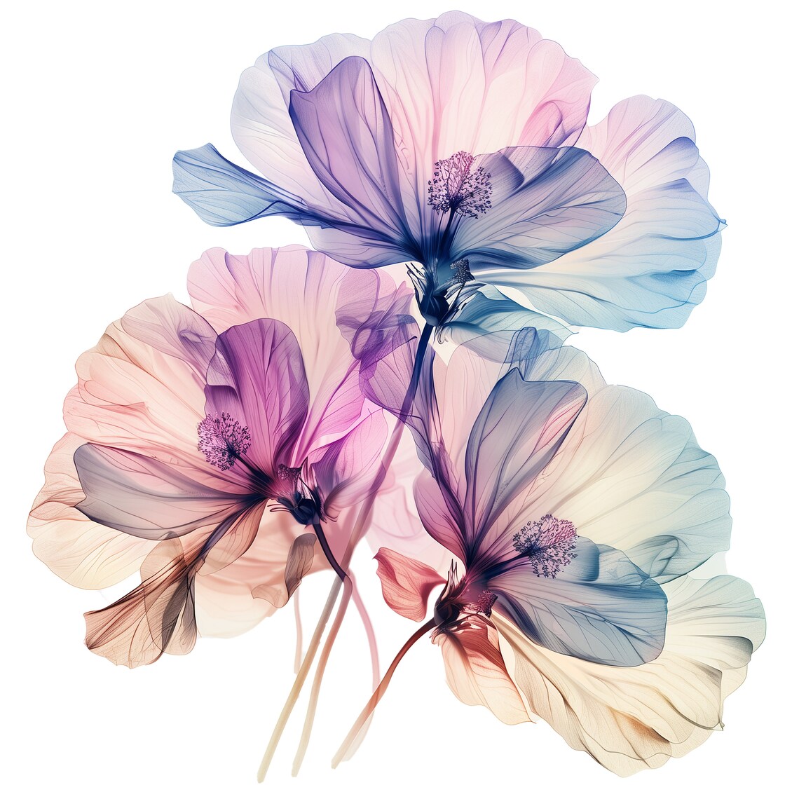 10 Abstract Flowers PNG Clipart Bundle Digital Download - Etsy