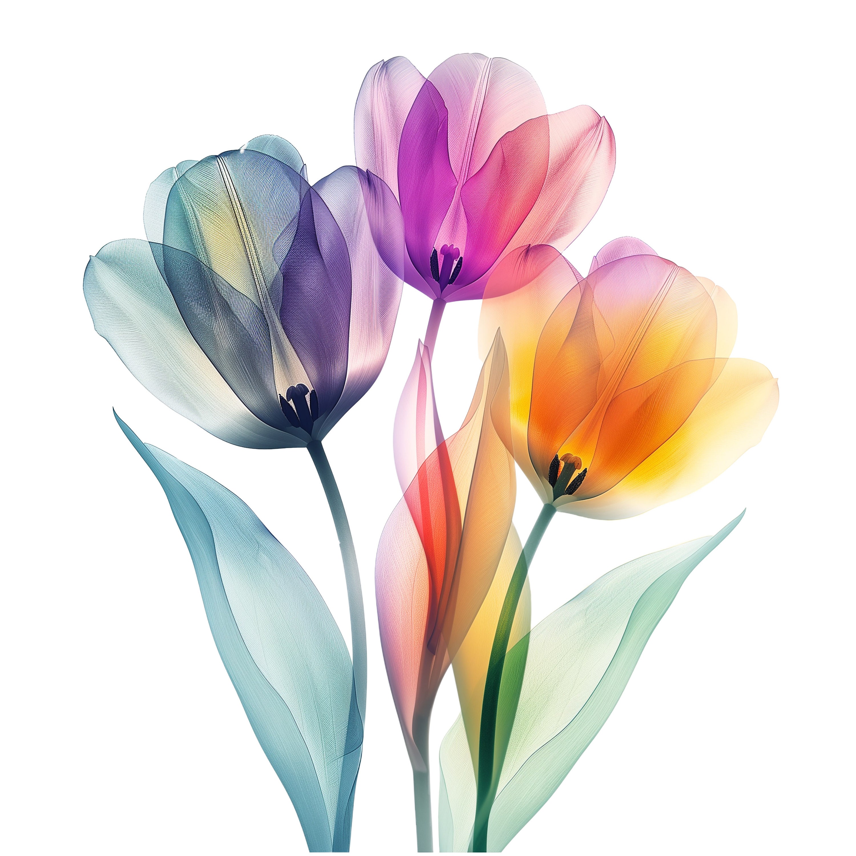 Transparent Background Abstract Flower PNG Clipart Bundle Digital ...