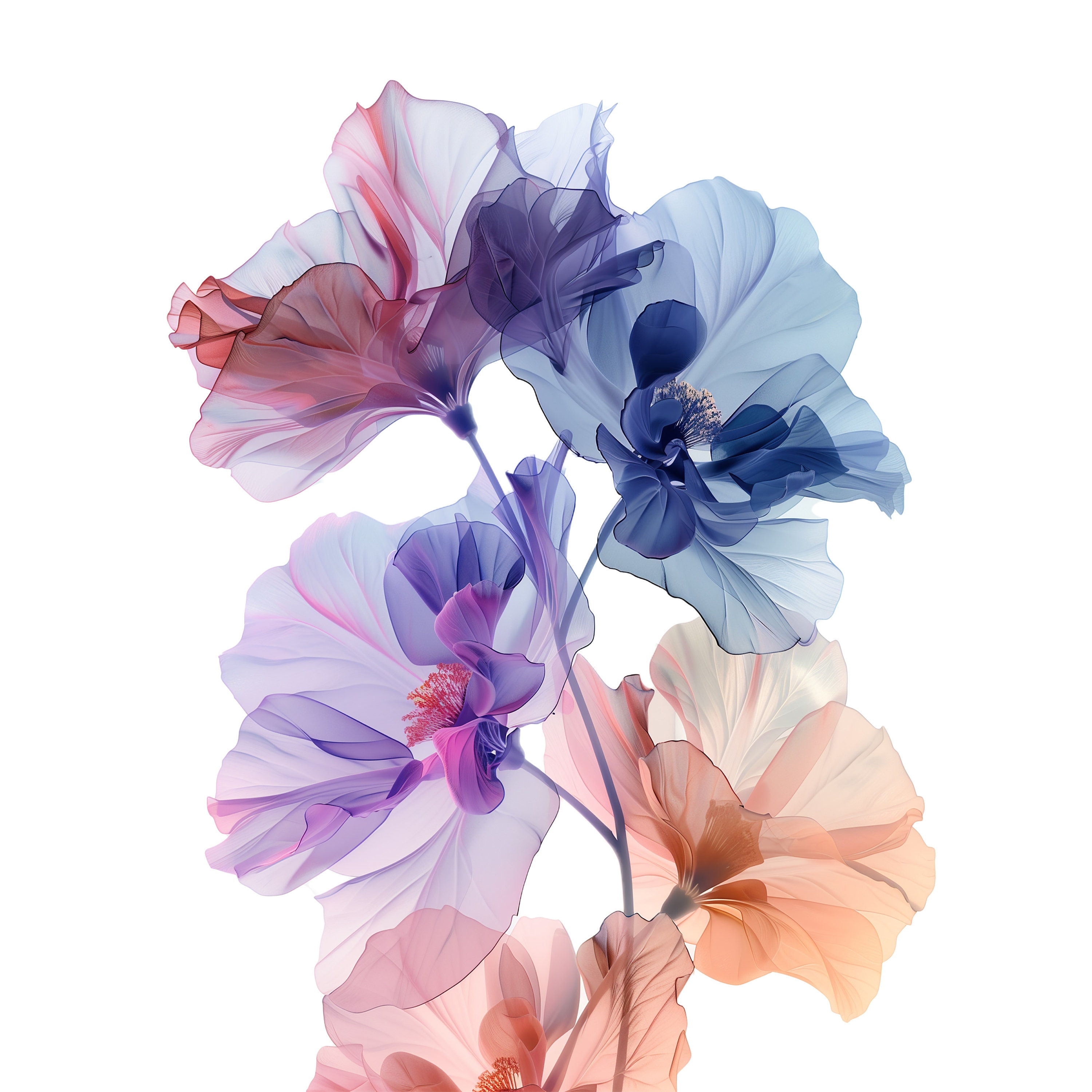 Transparent Background Abstract Flower PNG Clipart Bundle Digital ...