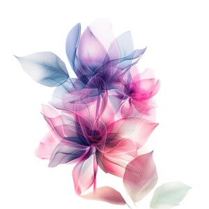 Transparent Background Abstract Flowers PNG Clipart Bundle Digital ...
