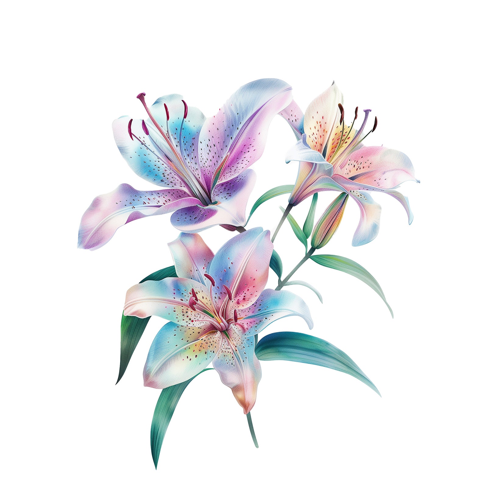 Transparent Background Abstract Stargazer Lily PNG Clipart Bundle ...