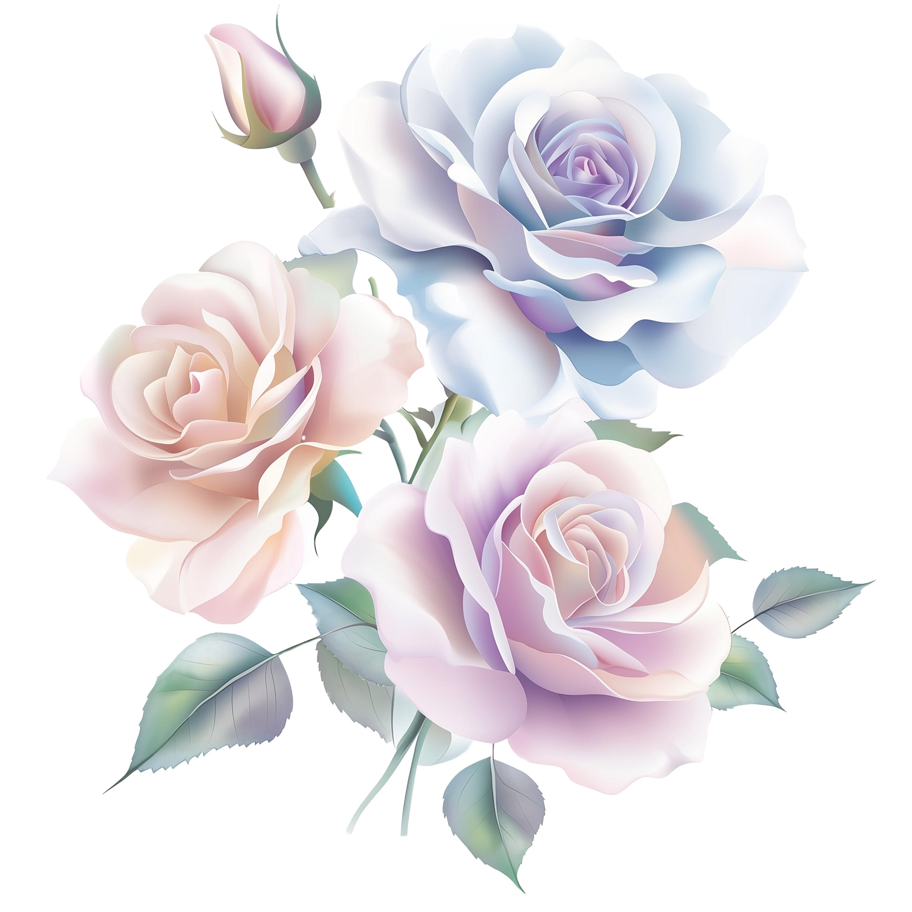Transparent Background 12 Rose Color Variety Clipart Bundle, Digital ...
