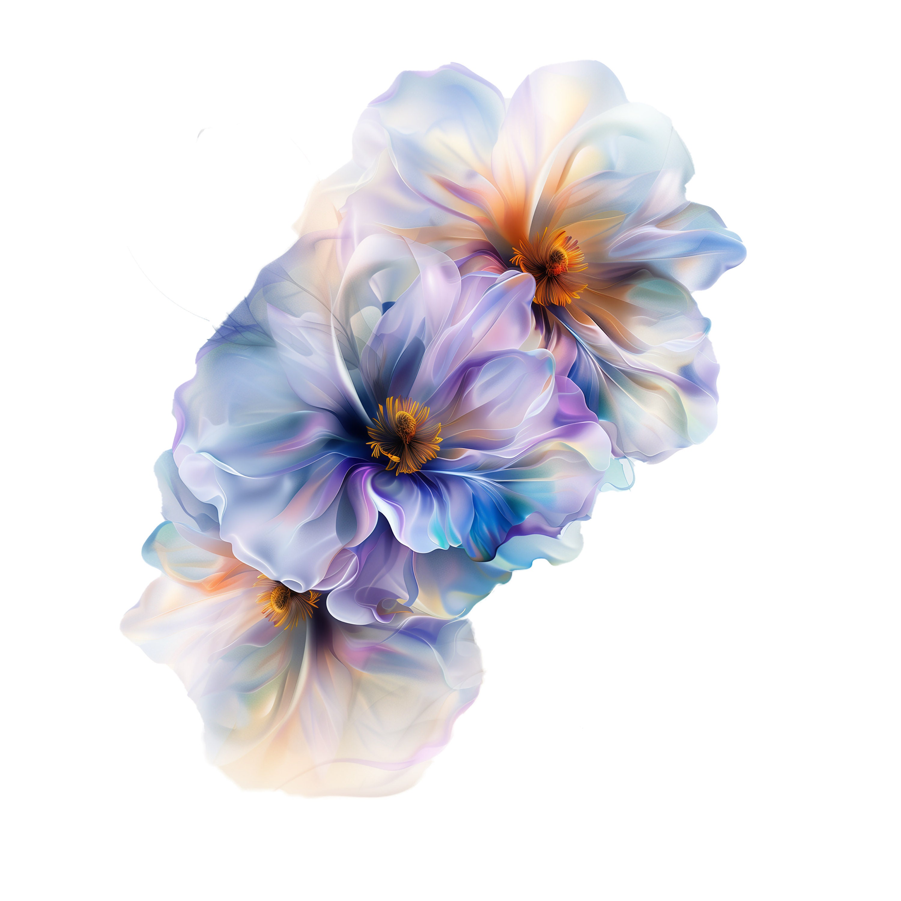 Transparent Background Abstract Flower PNG Clipart Bundle Digital ...