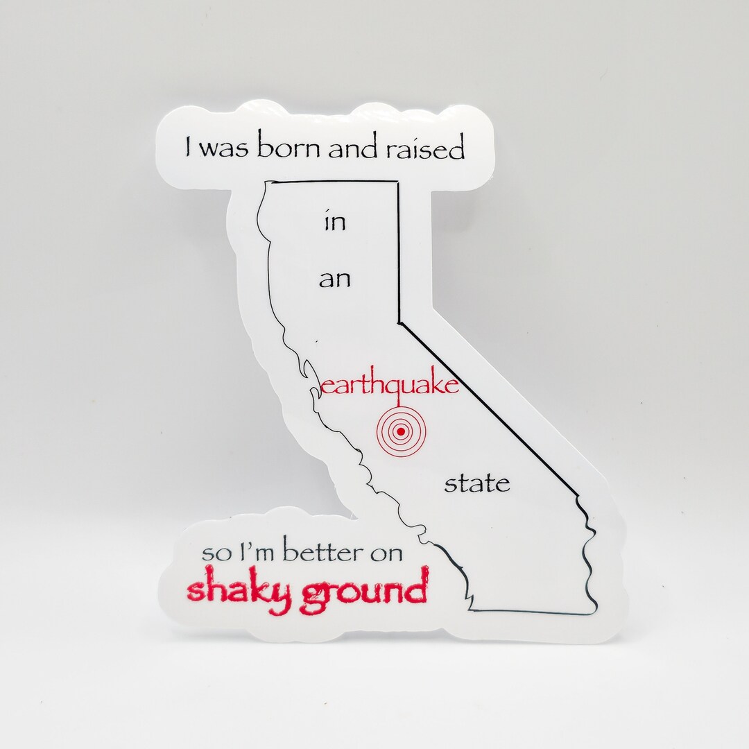 California Earthquake Vinyl Sticker Set: "shaky Ground" Laptop Decal - Etsy