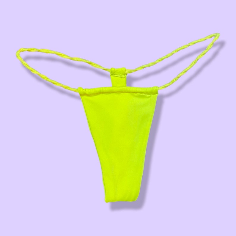 Neon Yellow Micro Thong Bikini BOTTOMS - Etsy