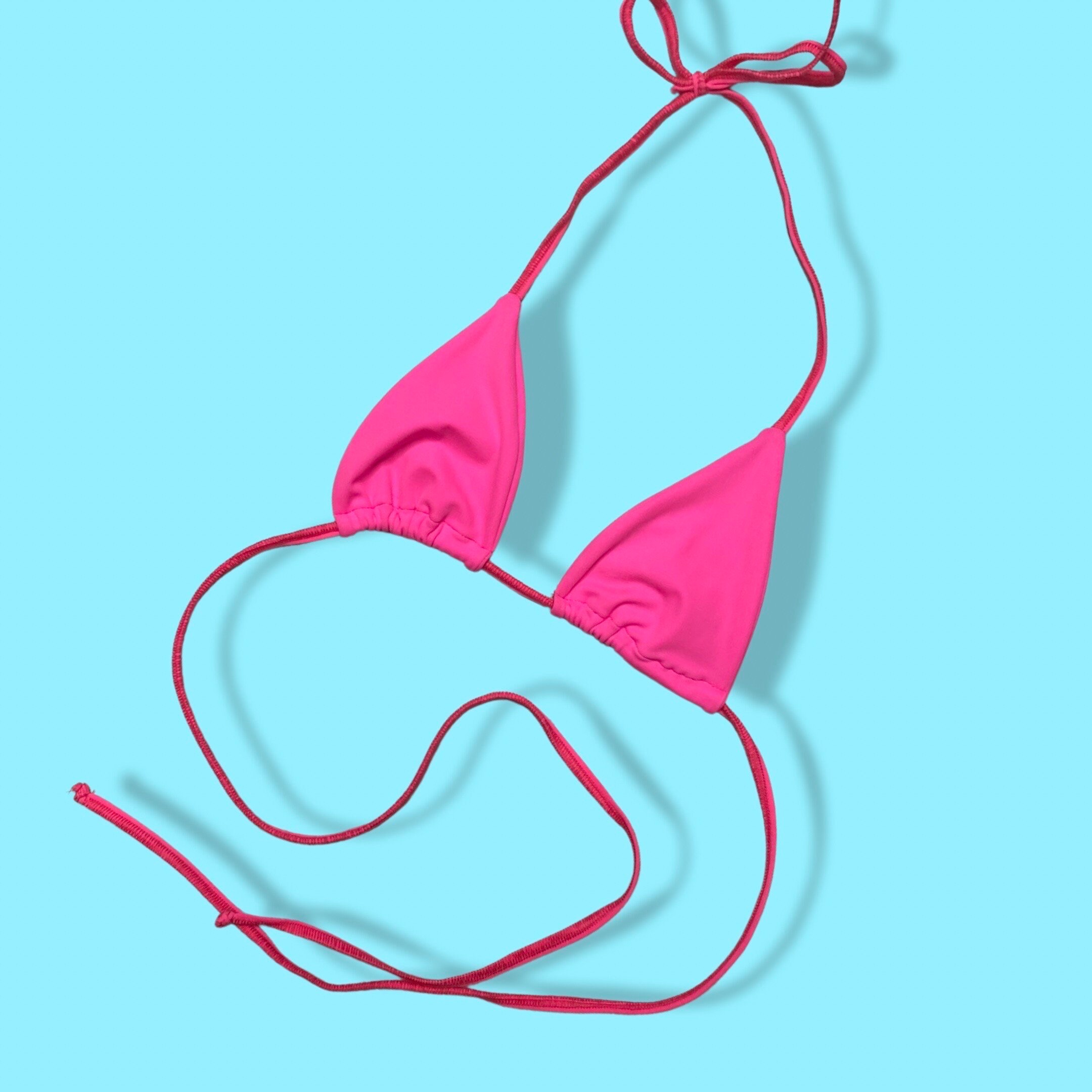 Neon Pink Micro Bikini Top Etsy