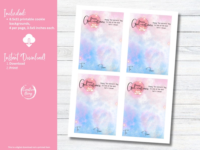 Mini Card - Galentine's Day - Instant Download - Etsy