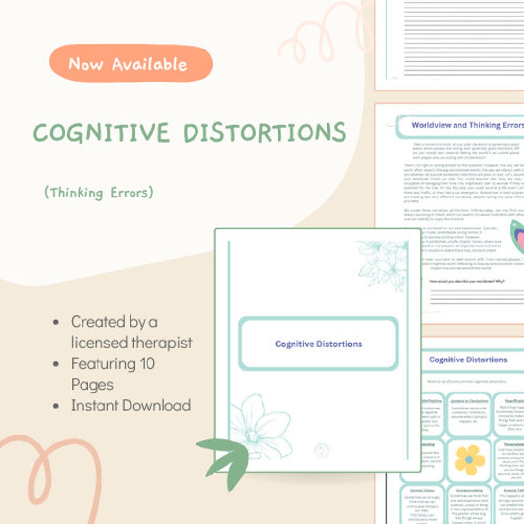 Cognitive Distortions (CBT: Understanding Thinking Errors) - Etsy