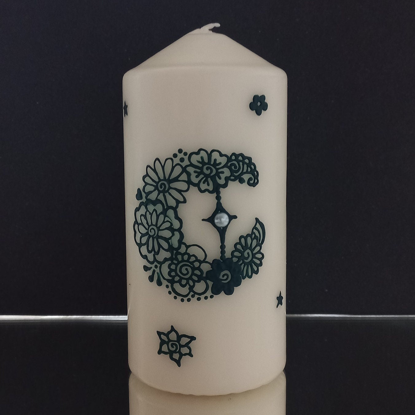 Flower Moon Mehndi/henna Large Candle - Etsy UK