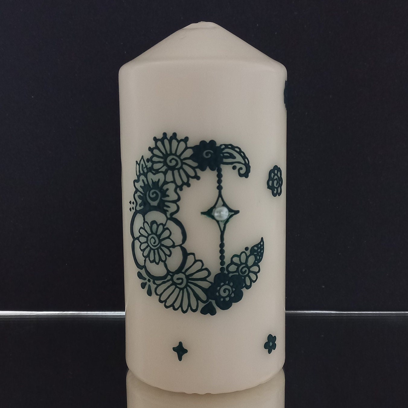 Flower Moon Mehndi/henna Large Candle - Etsy UK