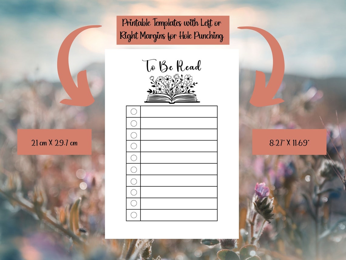 Printable Reading Template, Template Bundle, TBR List | Reading Log ...