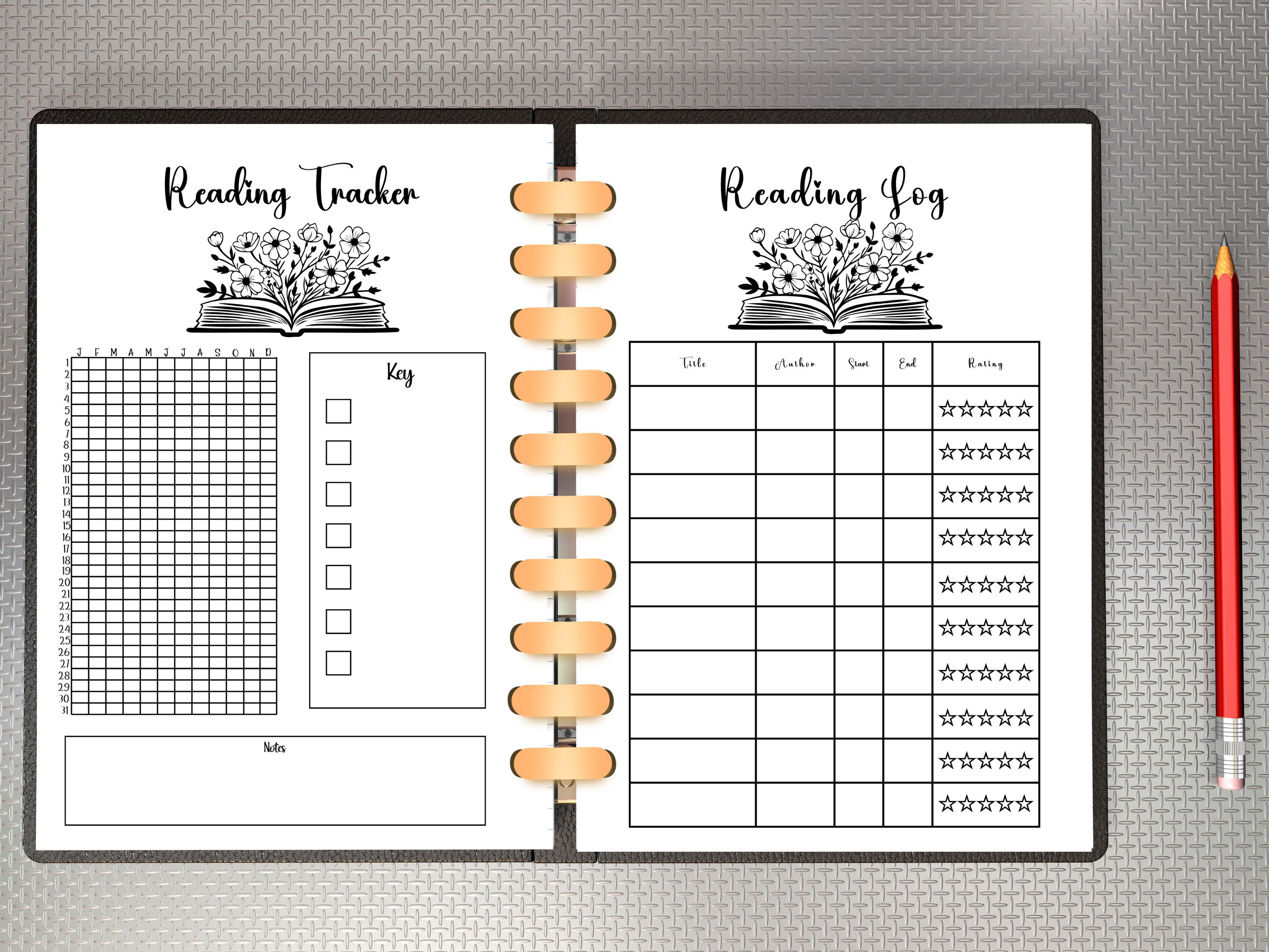 Printable Reading Template, Template Bundle, TBR List | Reading Log ...