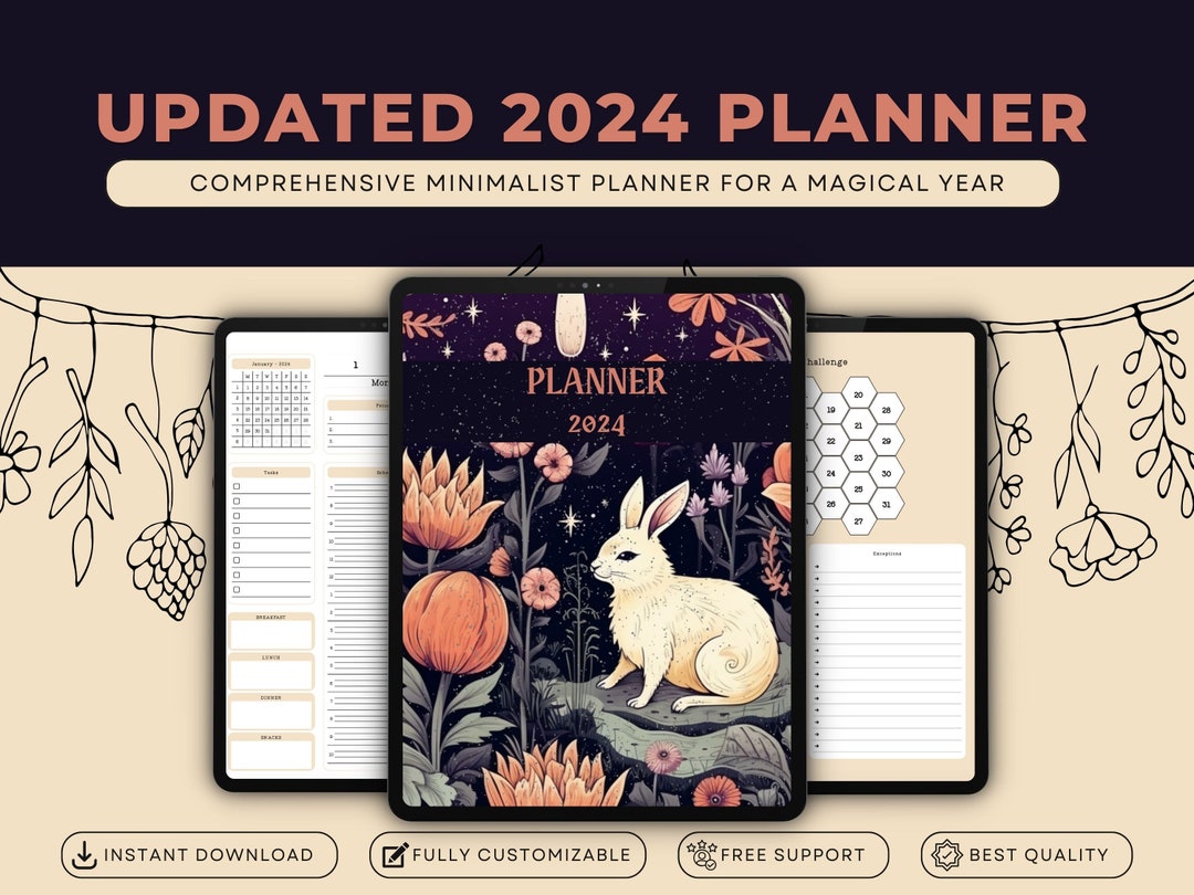 2024 Digital Planner | Whimsical Planner | Daily, Weekly & Monthly ...