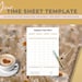 Employee Time Sheet, Timekeeping Sheet, Printable Timesheet, Work Log ...