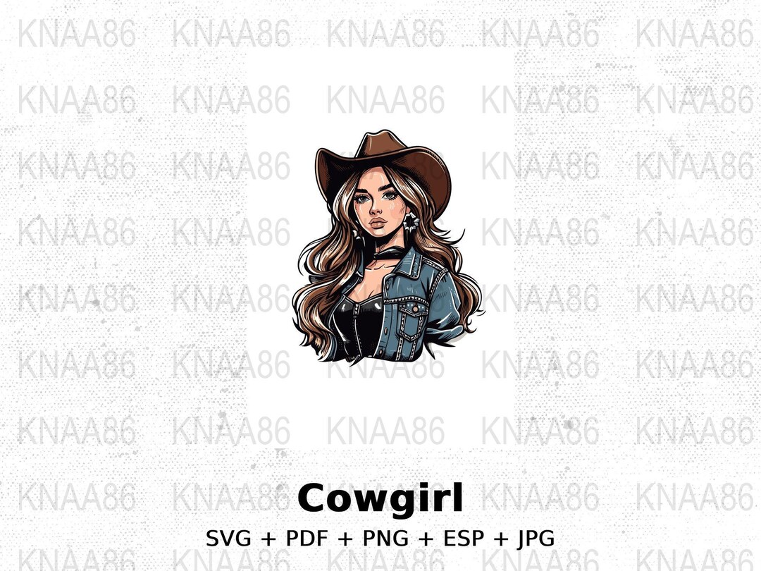 Cowgirl Digital Cutting File SVG DXF PDF File Instant - Etsy