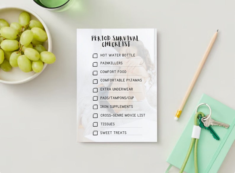 Menstrual Cycle Checklist for Teens Monthly Period Essentials Guide for ...