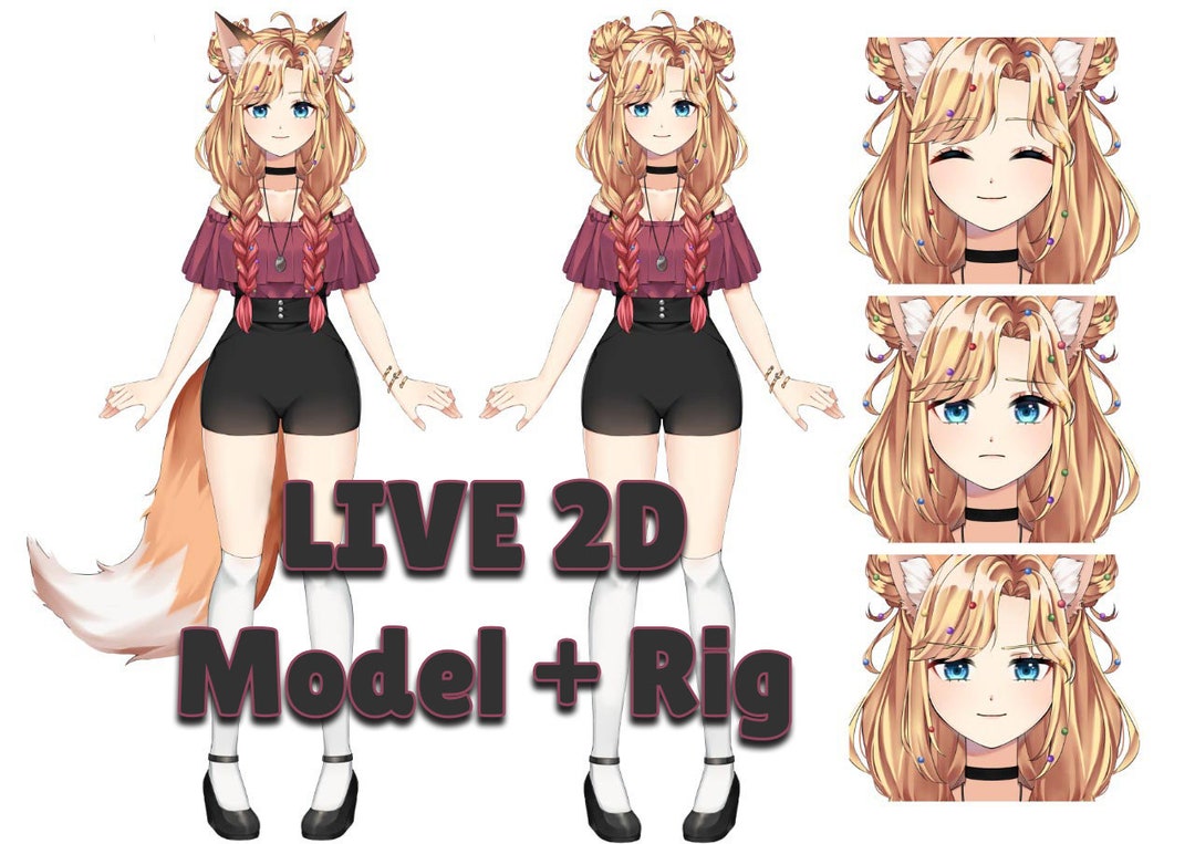 Live 2D Fox Girl - Vtuber Model - Etsy