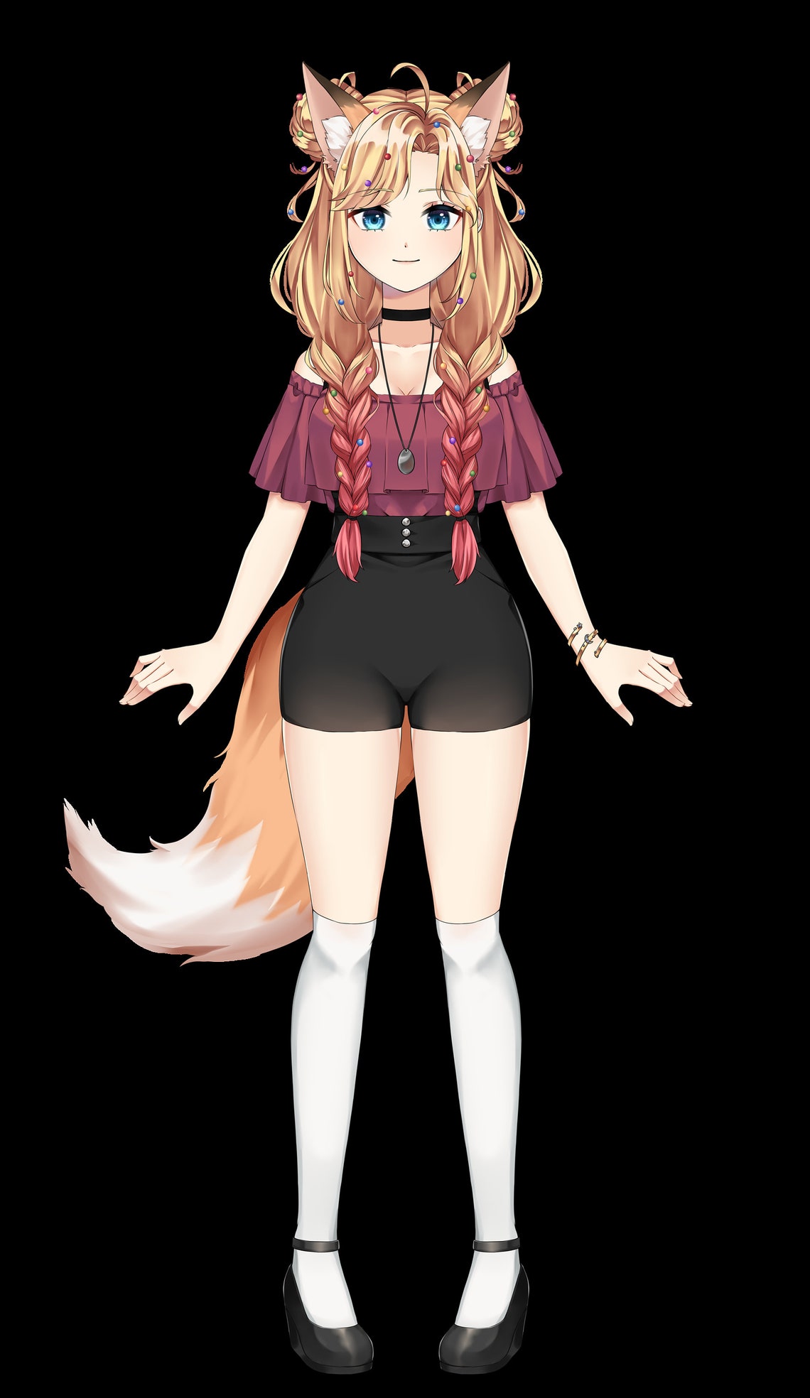 Live 2D Fox Girl - Vtuber Model - Etsy