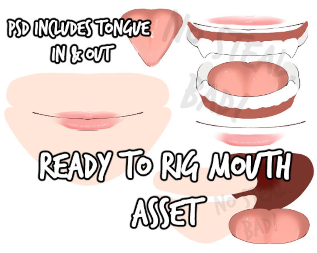 Vtuber Mouth PSD - Inside and Out - Asset V2 - Etsy