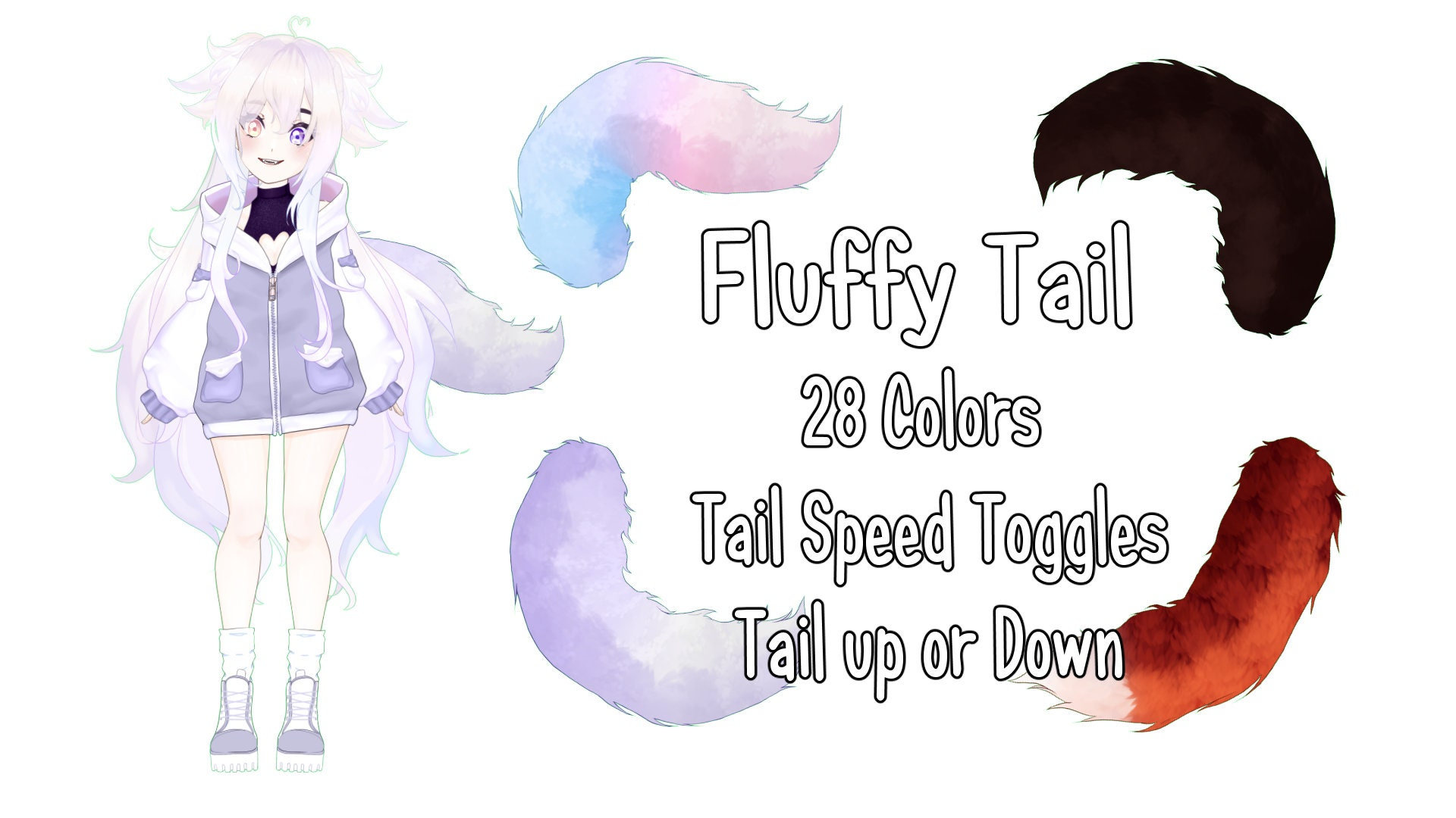 Rigged Vtuber Asset - Fluffy Tail (conditional Physics Included) - Etsy