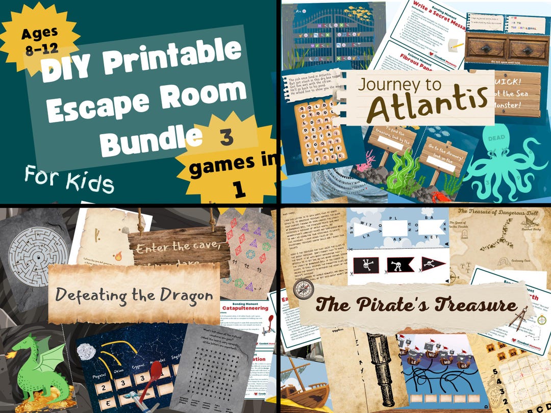 Treasure Hunter Bundle Printable Escape Room for Kids; Perfect for ...