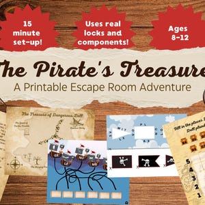 Pirate's Treasure Kids Printable Escape Room Game Kids 8-12 Treasure ...
