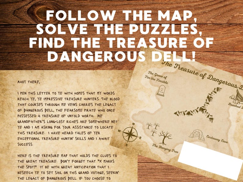 Pirate's Treasure Kids Printable Escape Room Game Kids 8-12 Treasure ...