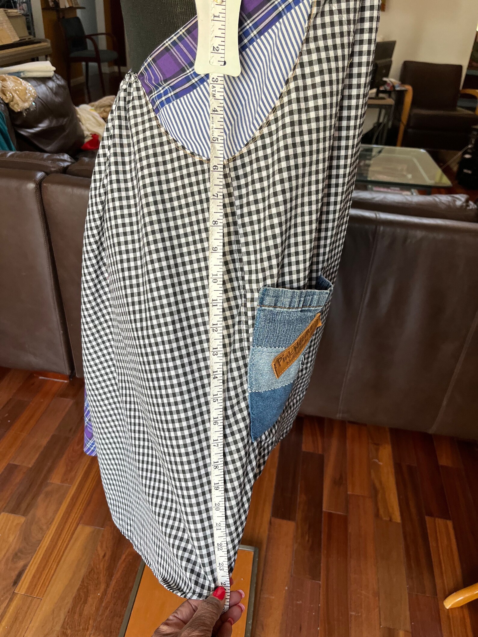 Upcycled Plaid & Denim Tunic Dress/ Top Sz Medium-2xl - Etsy