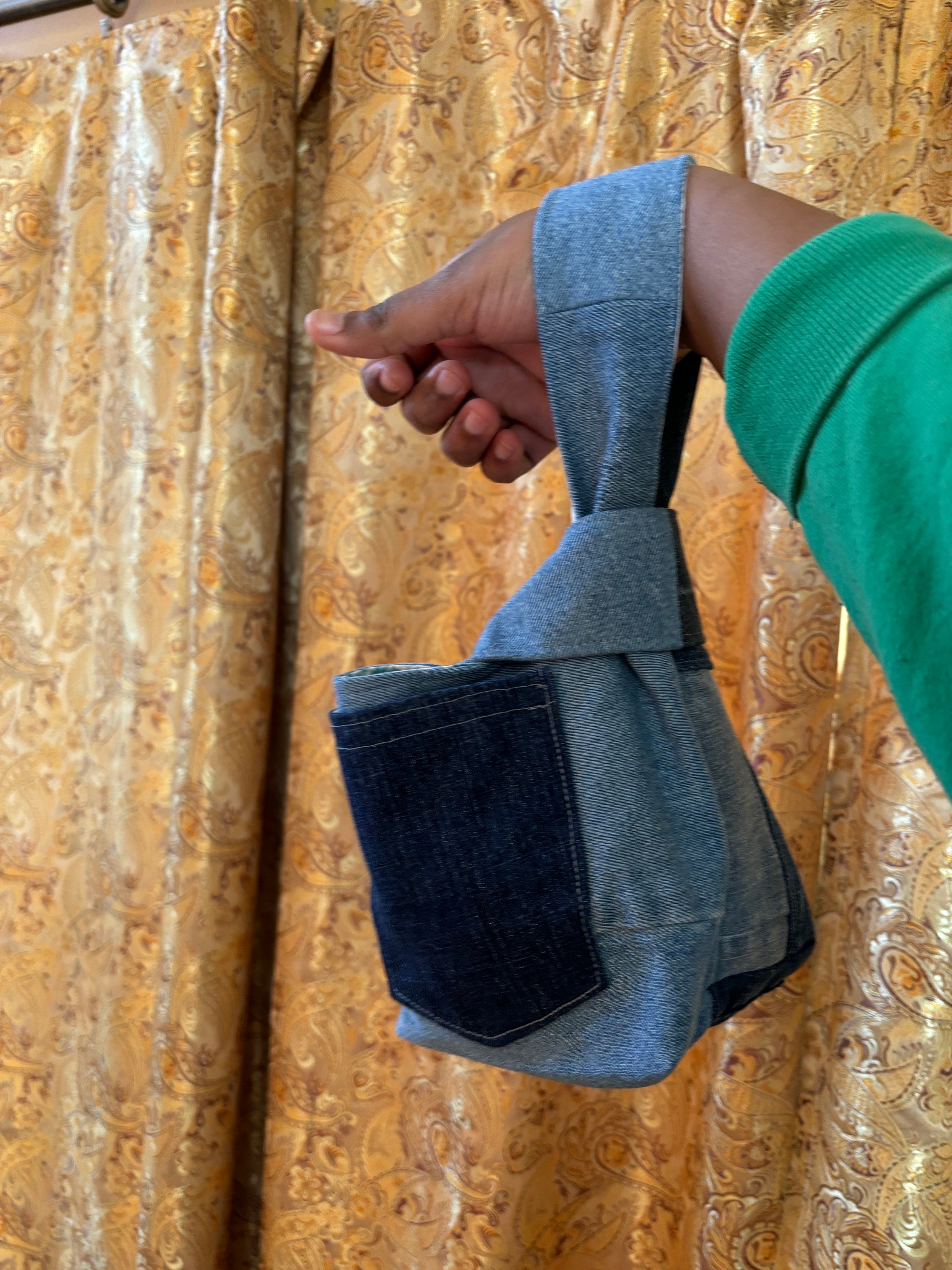 Small Denim Knot Bag From Jeans - Etsy