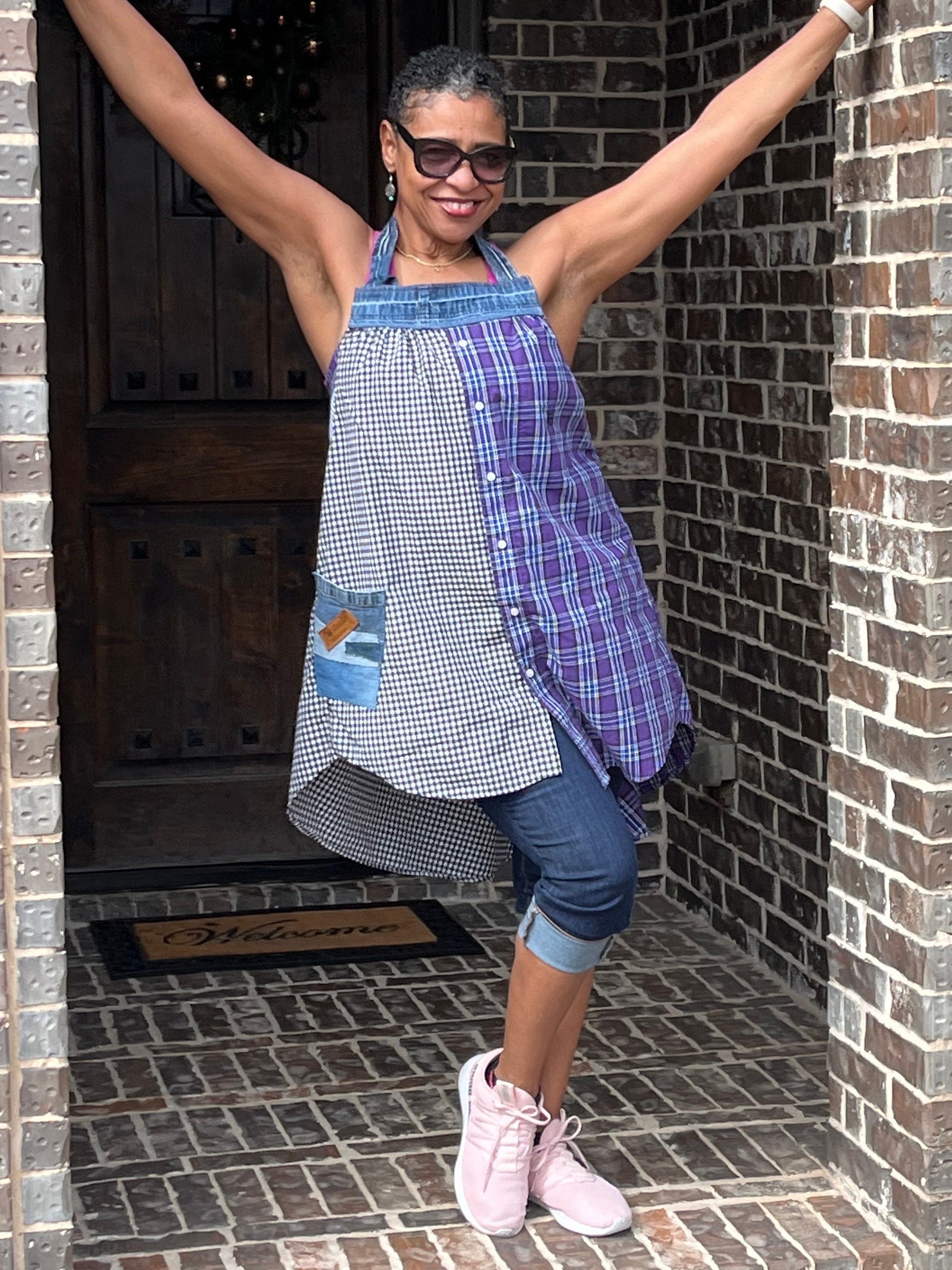 Upcycled Plaid & Denim Tunic Dress/ Top Sz Medium-2xl - Etsy