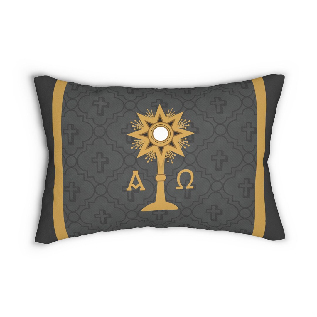 Blessed Sacrament Alpha & Omega Lumbar Pillow Blessed Sacrament, Adoration, RCIA, Priest ...