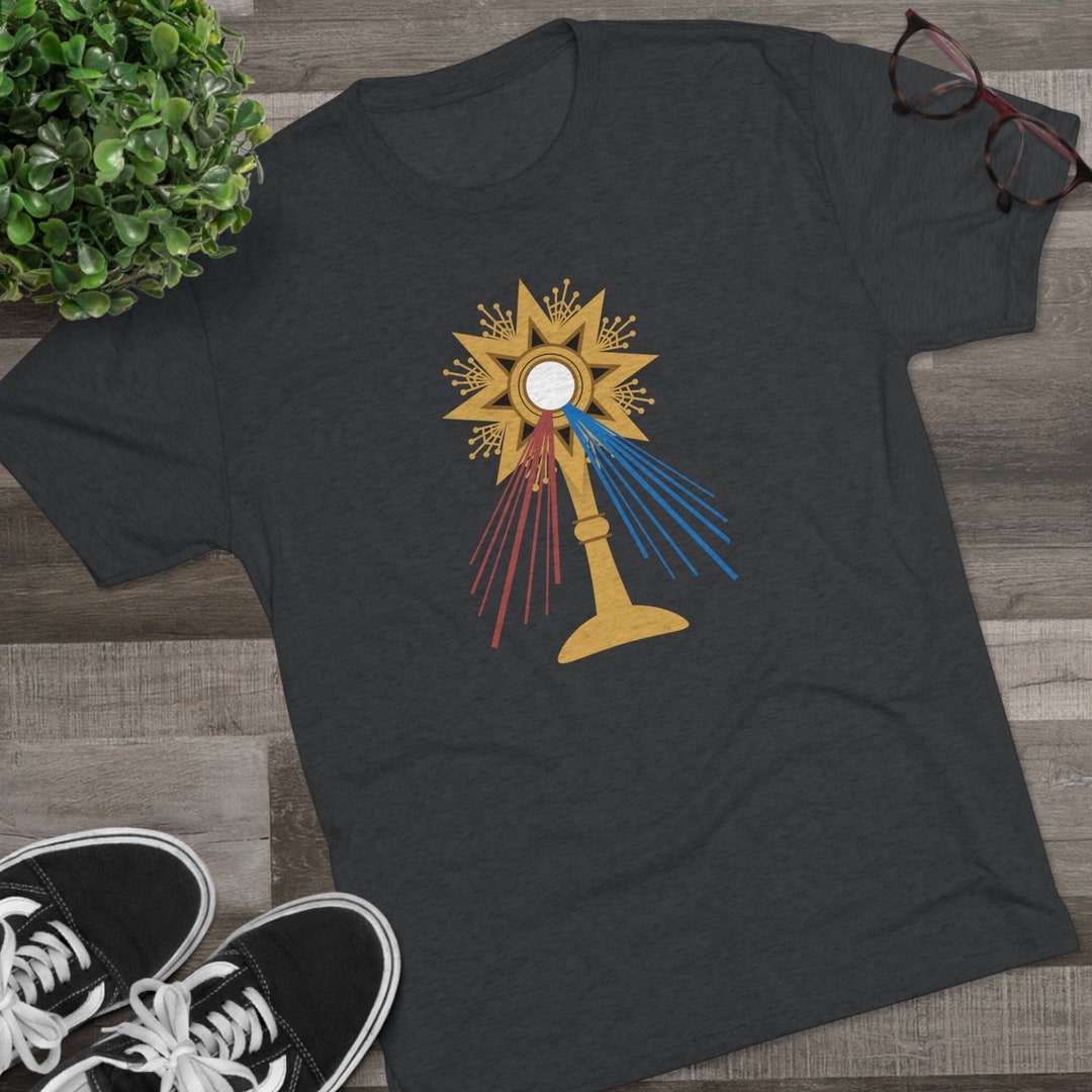 Blessed Sacrament Divine Mercy Unisex Tri-blend Catholic Shirt, Blessed ...