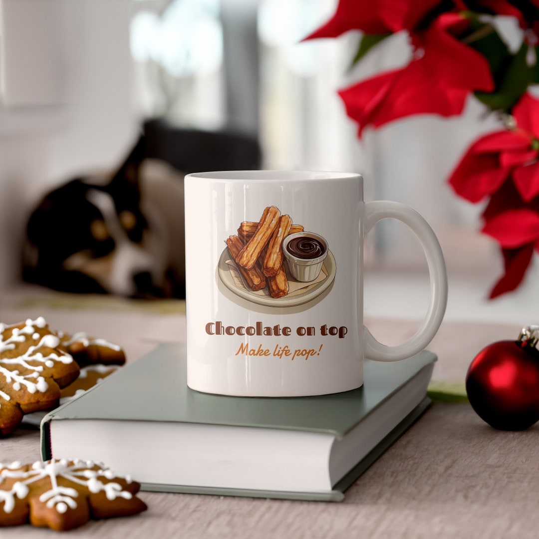 Candy & Sweets Coffee Mugs Churros With Chocolate Design Mug - Etsy