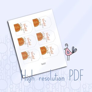 Printable Goodie Bag Tag Thanksgiving, so Thankful for You Label ...