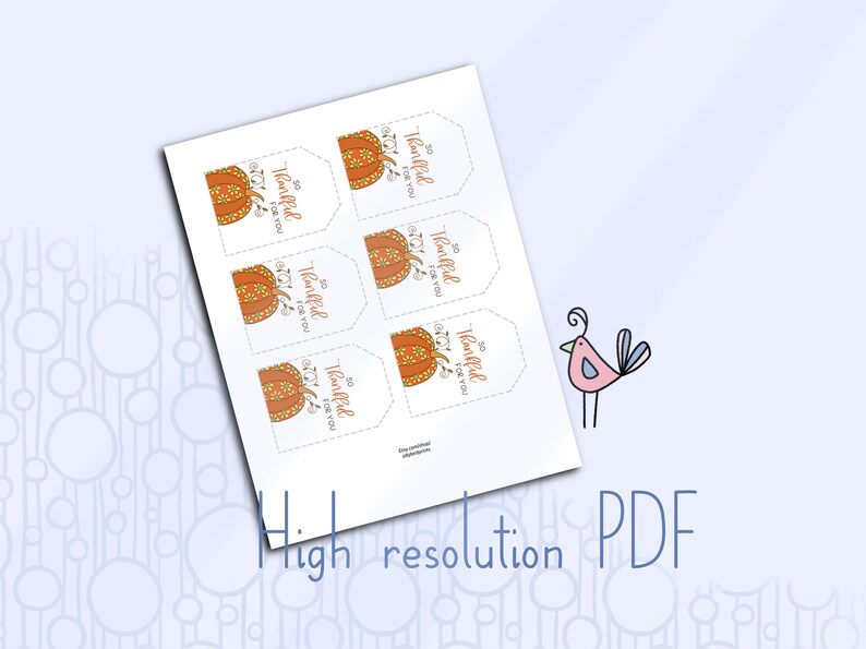 Printable Goodie Bag Tag Thanksgiving, so Thankful for You Label ...