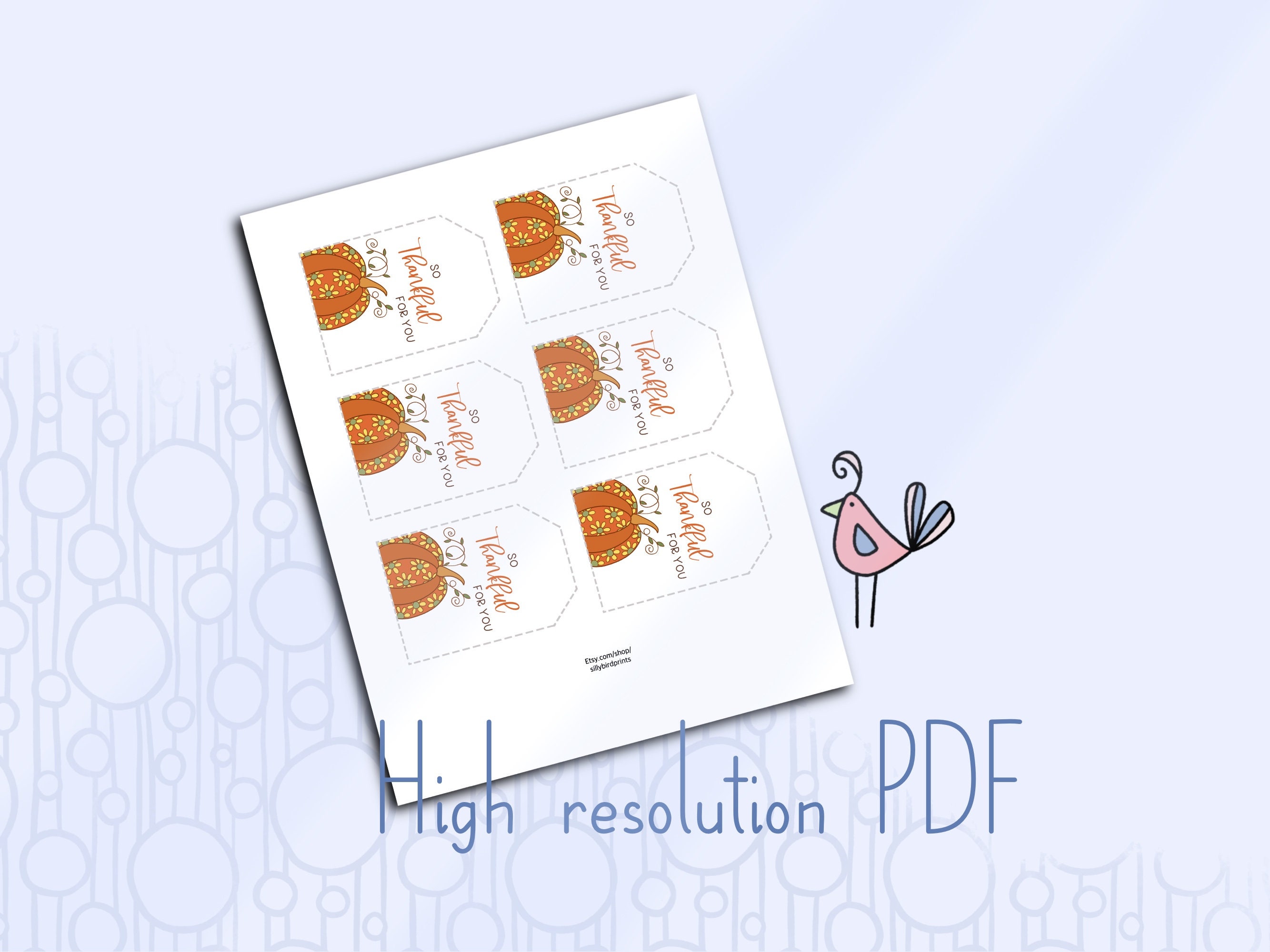 Printable Goodie Bag Tag Thanksgiving, so Thankful for You Label ...