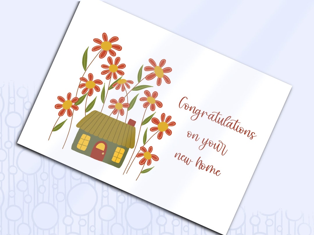 Printable Congratulations Card, New House Congrats, Pretty New Home ...