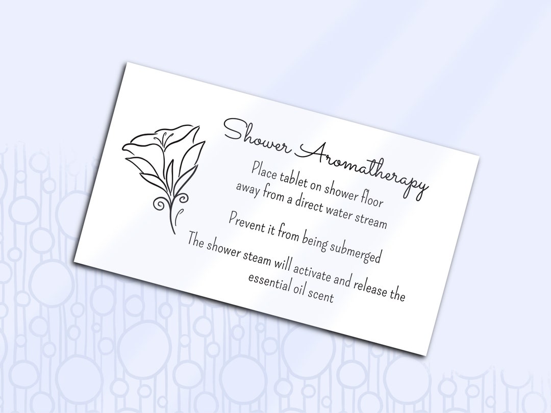 Shower Steamer Gift Insert Card, Shower Aromatherapy Gift Label, Shower ...