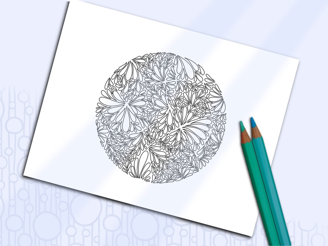 Printable Coloring Page Teardrop Abstract, Coloring Pages for Adults ...