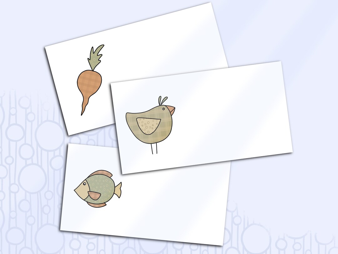 Printable Name Cards Chicken Fish & Vegetable, Boho Meal Preference ...