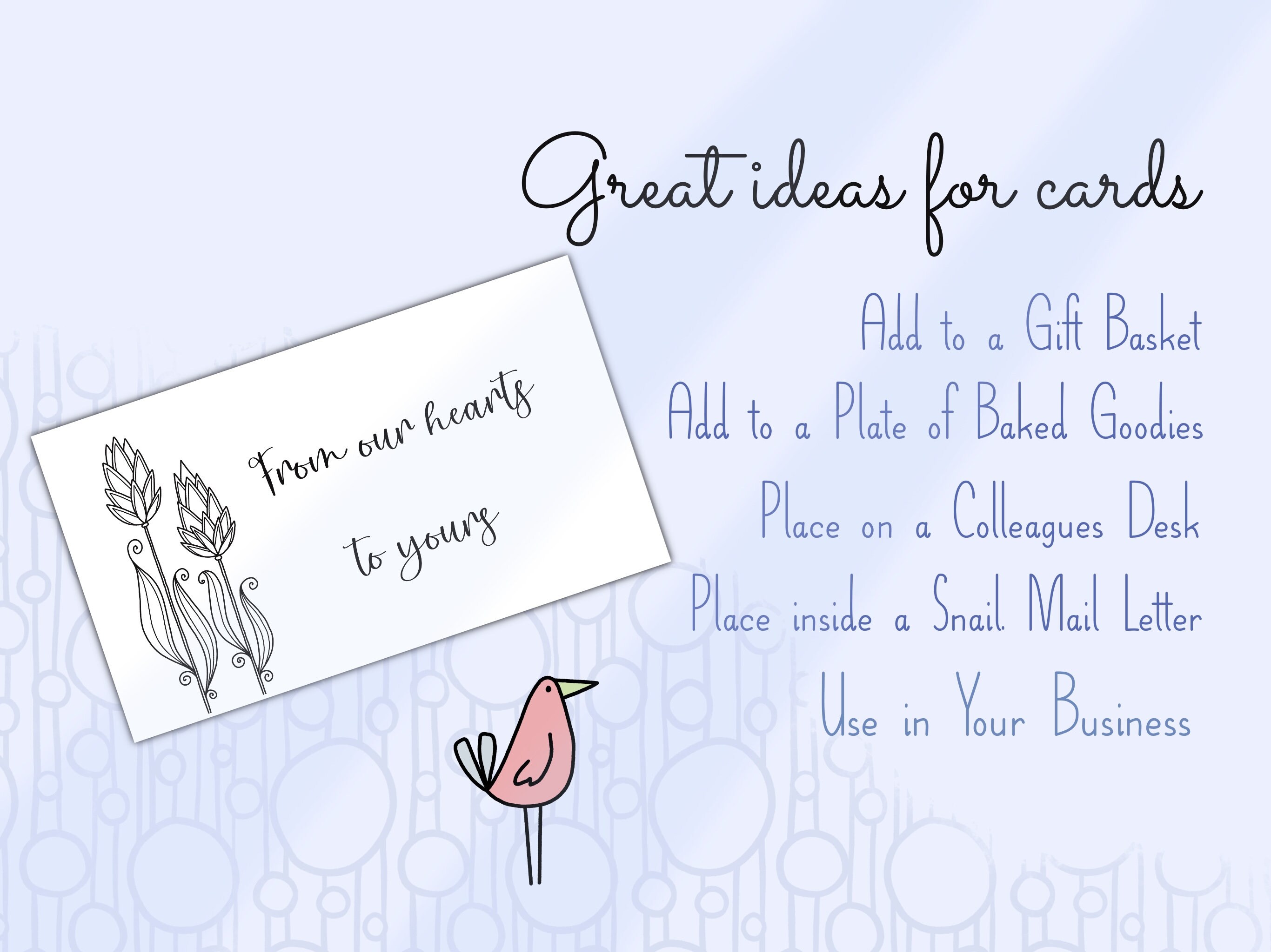 Printable Card Floral, Sympathy Card, Business Size Blank Stationery ...