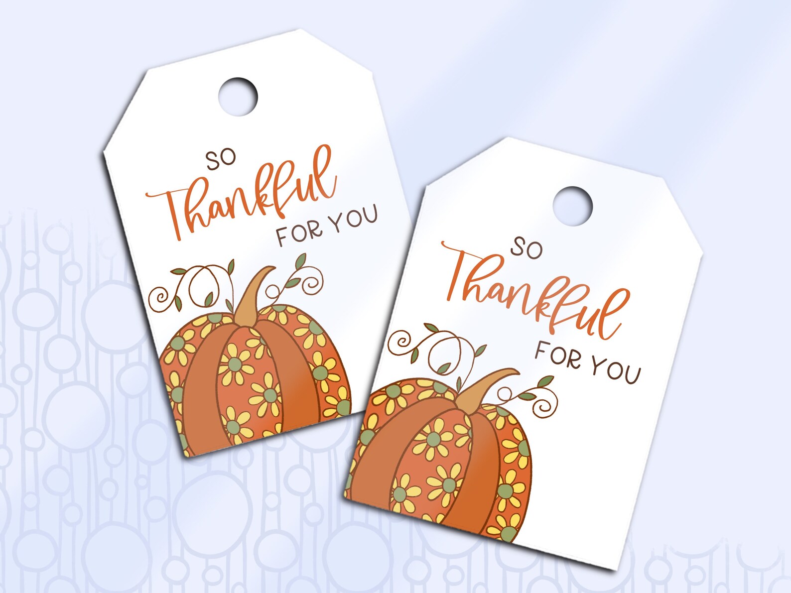 Printable Goodie Bag Tag Thanksgiving, so Thankful for You Label ...