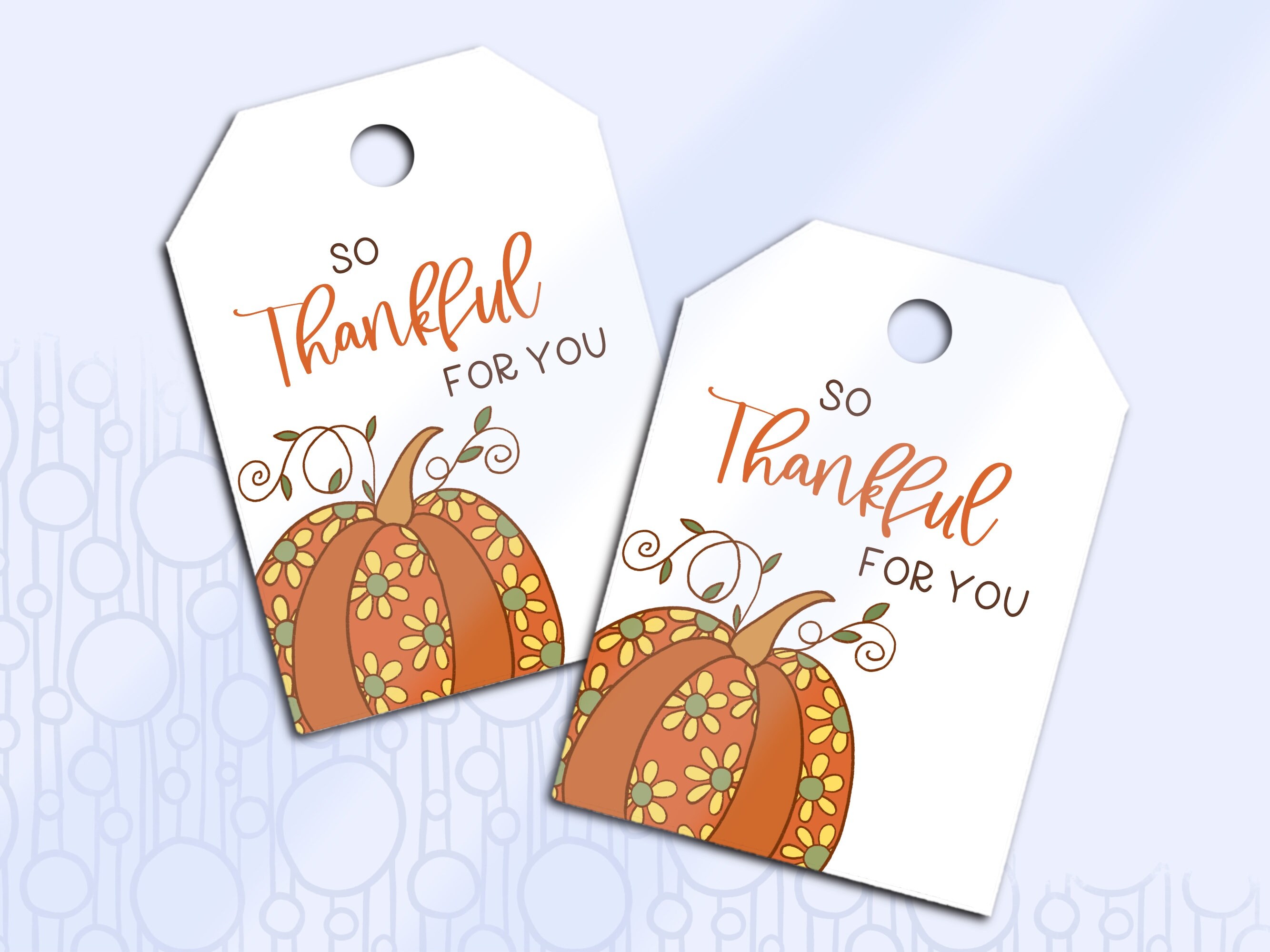 Printable Goodie Bag Tag Thanksgiving, so Thankful for You Label ...