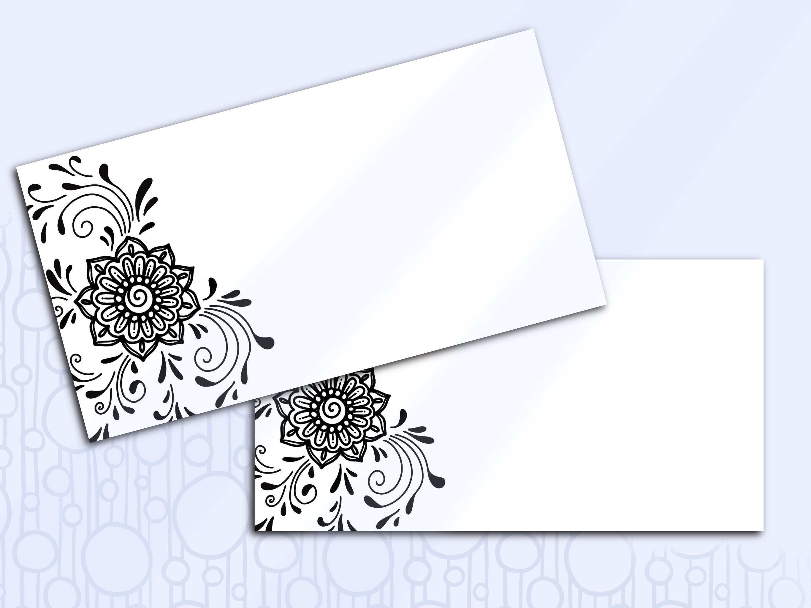 Printable Name Card Abstract Floral Place Card Tangled - Etsy