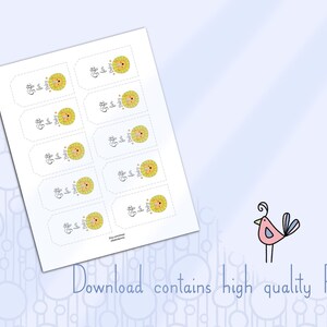 Printable Gift Tag Baby Shower, Baby Lion Gift Label, Gender Neutral ...