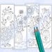 Coloring Bookmarks Hand Drawn Jars of Flowers, Abstract Floral Tangled ...