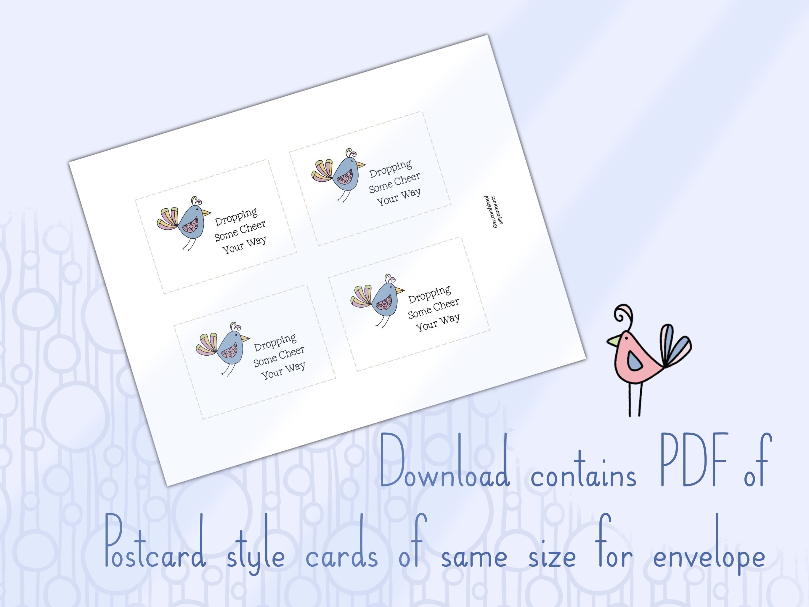 Sending Cheer Greeting Card, Quirky Pick Me up Tiny Card, Printable - Etsy